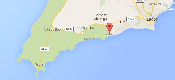 burgau kaart – vakantie algarve portugal – ReisnaarPortugal.nl